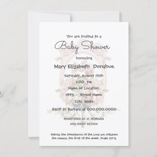 Catholic Religious Vintage Baby Shower Invitation | Zazzle