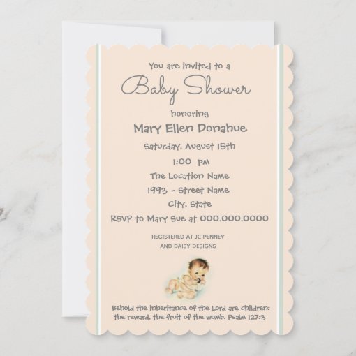 Catholic Religious Vintage Baby Shower Invitation | Zazzle