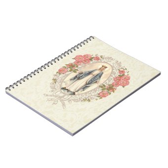Catholic Religious Virgin Mary Vintage Floral Notebook | Zazzle