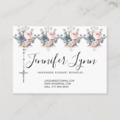 Catholic Rosary Religious Pink Roses Business Card | Zazzle