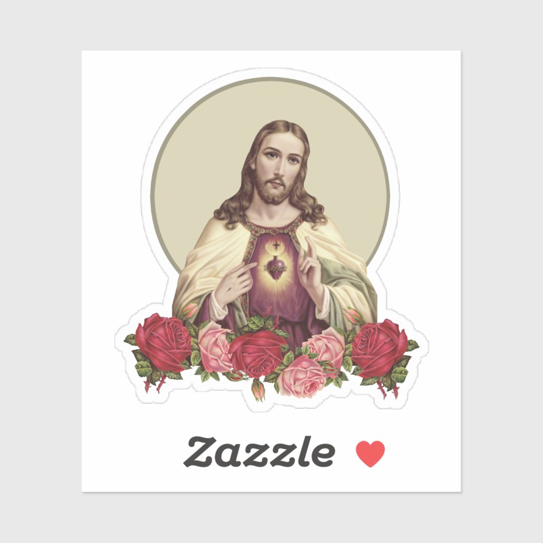 Catholic Sacred Heart Divine Mercy Merciful Jesus Sticker | Zazzle