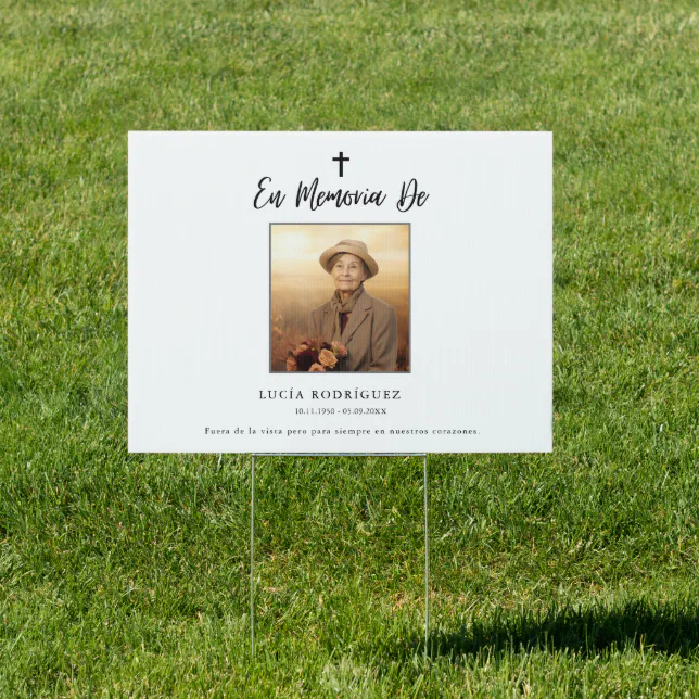 Catholic Spanish Funeral Memorial Frame Photo Sign | Zazzle