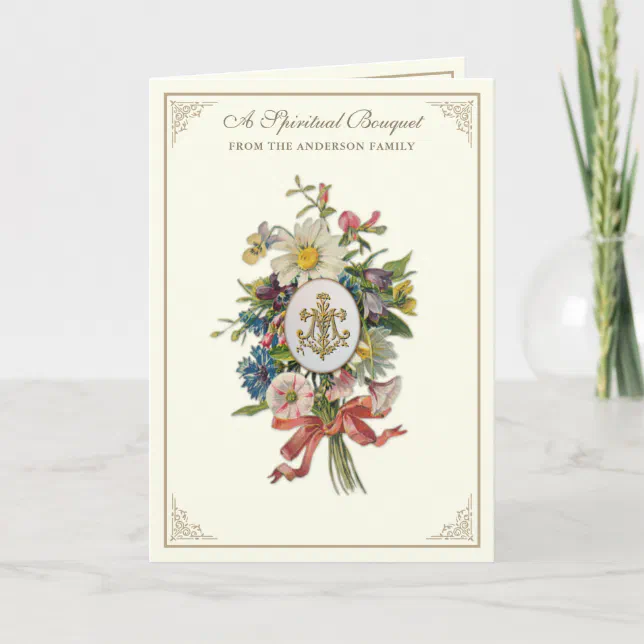 Catholic Spiritual Bouquet Prayer Virgin Mary Note Card | Zazzle