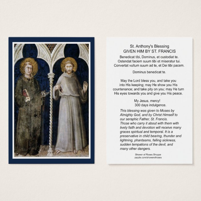 Catholic St. Anthony St. Francis Blessing Prayer | Zazzle.com