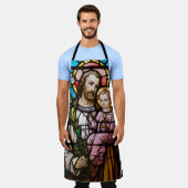 Catholic St. Joseph Jesus Stained Glass Religious Apron | Zazzle