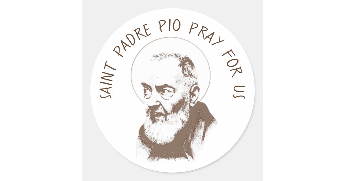 Catholic St. Padre Pio Capuchin Brown Classic Round Sticker | Zazzle