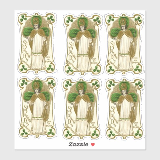 Catholic St. Patrick Shamrocks Religious Vinyl Sticker | Zazzle.com