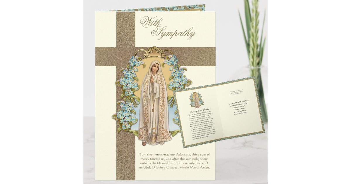 Catholic Sympathy Condolence Virgin Mary Card | Zazzle