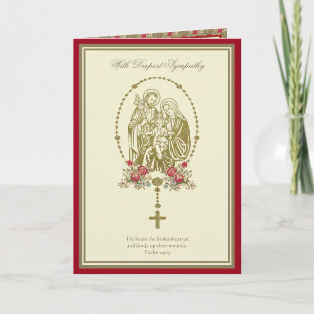 Catholic sympathy Holy Family Scripture Prayer Card | Zazzle