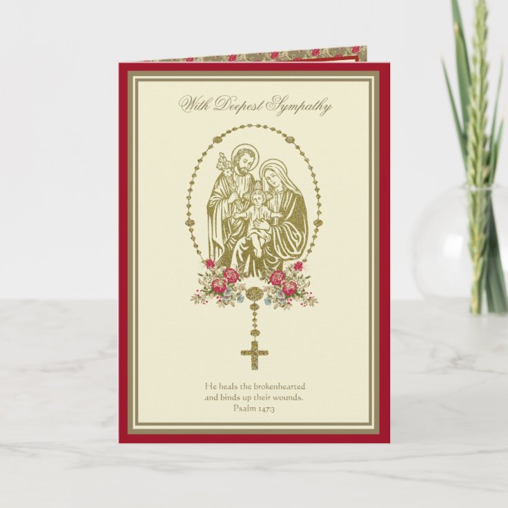 Catholic sympathy Holy Family Scripture Prayer Card | Zazzle