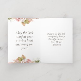 Catholic Sympathy Memorial Prayer Card | Zazzle