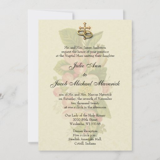 Catholic Traditional Bridal Wedding Invitation | Zazzle