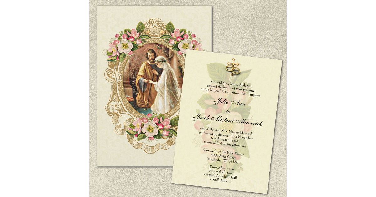 Catholic Traditional Bridal Wedding Invitation | Zazzle