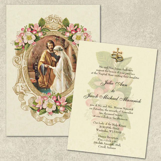 Catholic Traditional Bridal Wedding Invitation | Zazzle