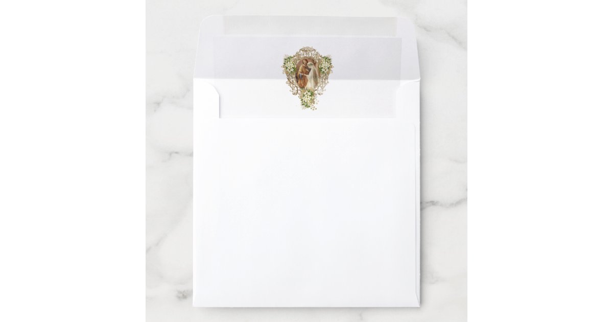 Catholic Vintage Betrothal Wedding Joseph and Mary Envelope Liner | Zazzle