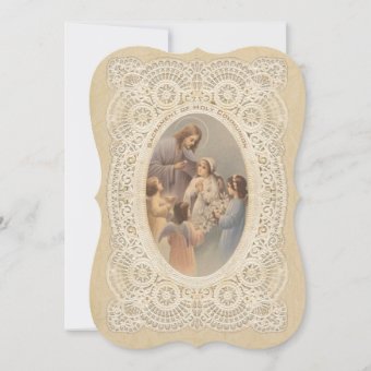 Catholic Vintage First Holy Communion Invitation | Zazzle