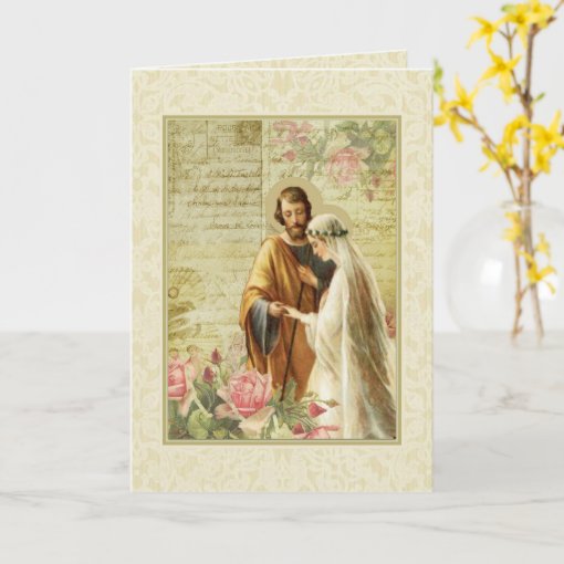 Catholic Vintage Wedding Engagement Religious Card | Zazzle