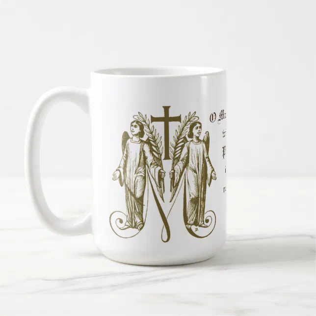 Catholic Virgin Mary Cross Angels Prayer Religious Coffee Mug | Zazzle
