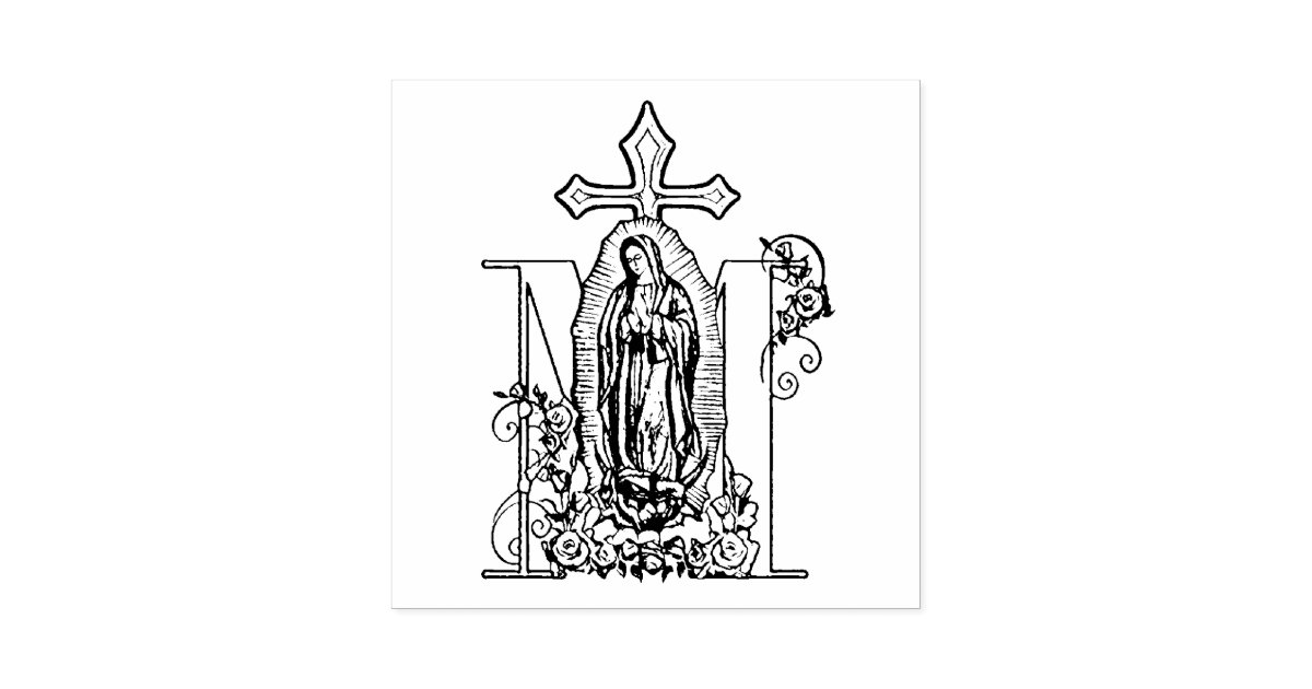 Catholic Virgin Mary Guadalupe Marian Symbol Rubber Stamp | Zazzle