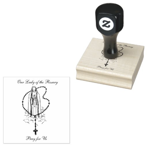Catholic Virgin Mary Holy Rosary Religious Fatima Rubber Stamp | Zazzle