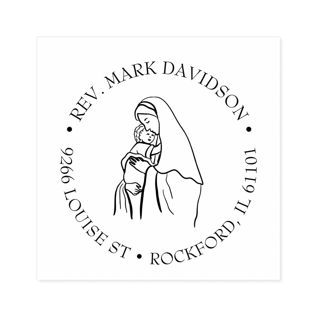 Catholic Virgin Mary Jesus Religious Rubber Stamp | Zazzle