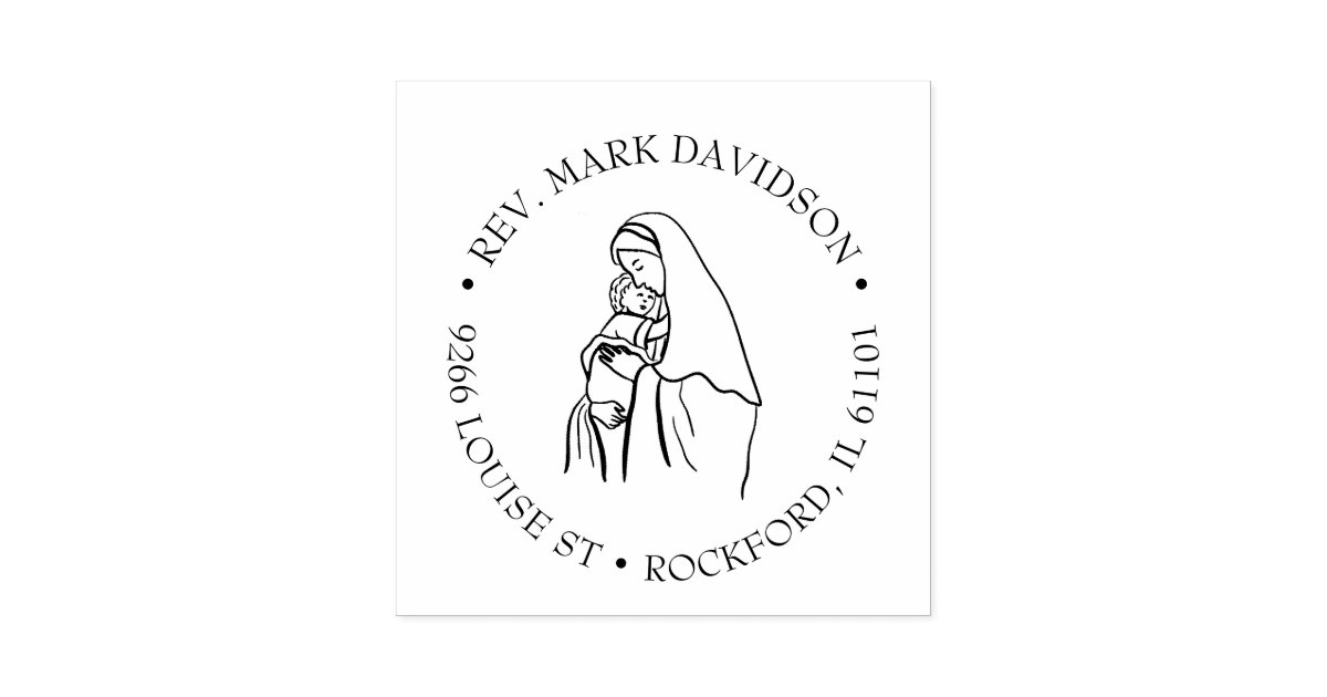 Catholic Virgin Mary Jesus Religious Rubber Stamp | Zazzle
