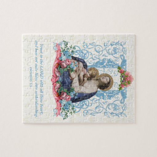 Catholic Virgin Mary Jesus Scripture Quote Jigsaw Puzzle | Zazzle