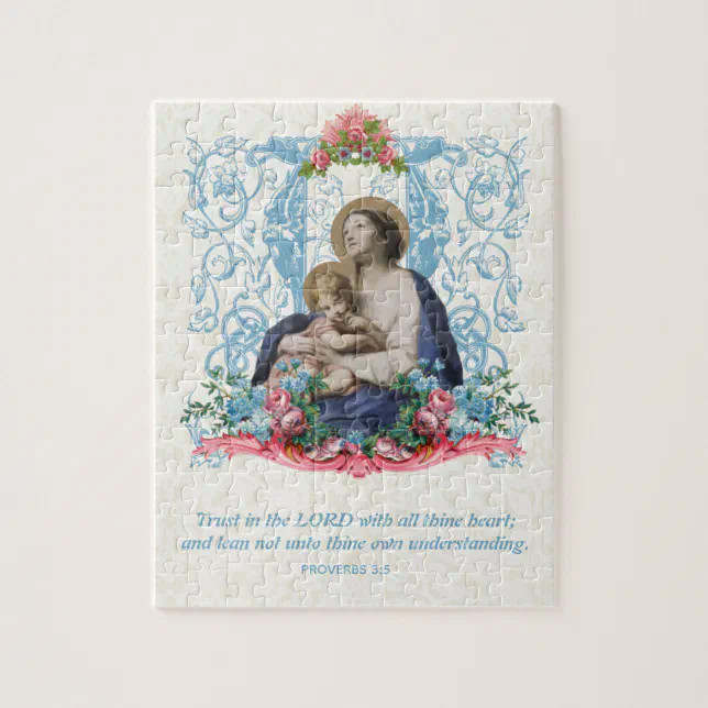 Catholic Virgin Mary Jesus Scripture Quote Jigsaw Puzzle | Zazzle