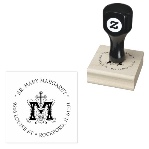 Catholic Virgin Mary Marian Symbol Religious Rubber Stamp | Zazzle