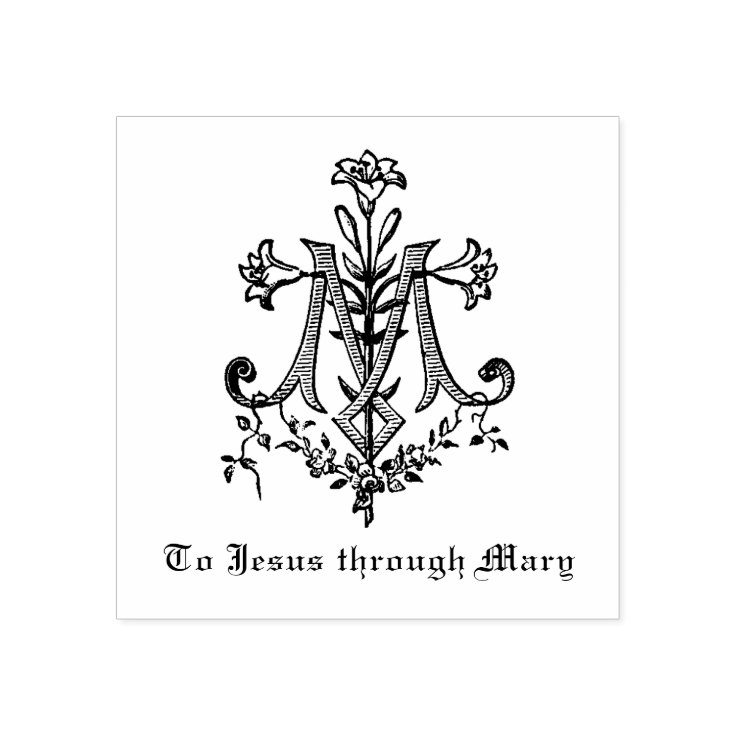 Catholic Virgin Mary Marian Symbol Rubber Stamp | Zazzle