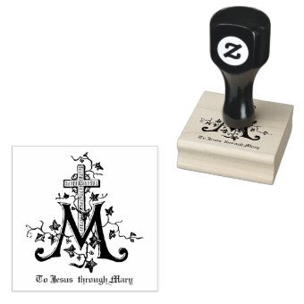 Catholic Virgin Mary Marian Symbol Rubber Stamp | Zazzle