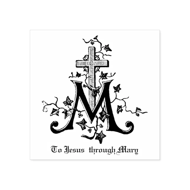 Catholic Virgin Mary Marian Symbol Rubber Stamp | Zazzle