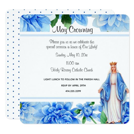 Catholic Virgin Mary May Crowning Religious Event Invitation | Zazzle.com
