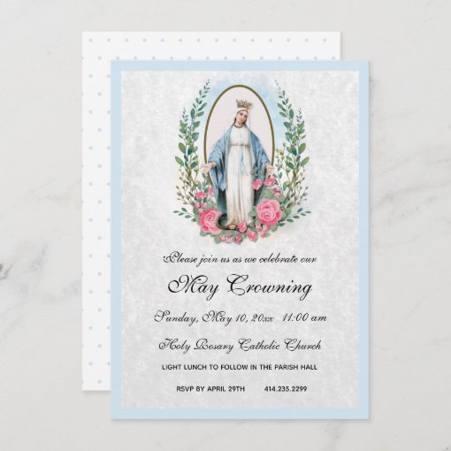 Catholic Virgin Mary May Crowning Religious Event Invitation | Zazzle