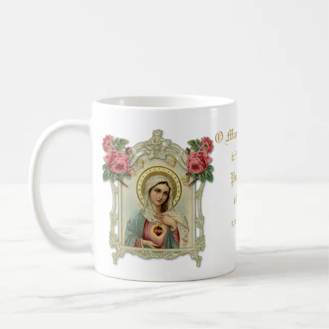 Catholic Virgin Mary Prayer Vintage Religious Coffee Mug | Zazzle
