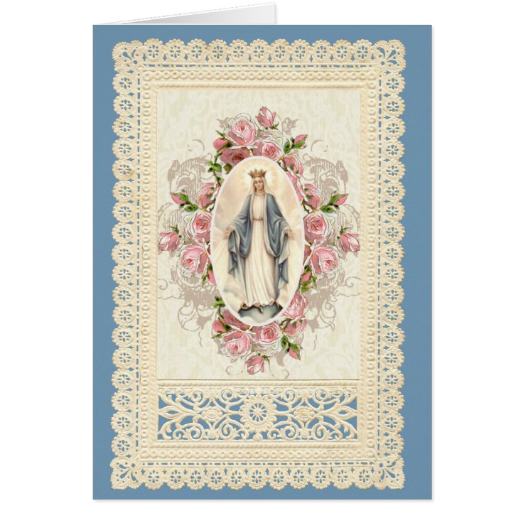 Catholic Virgin Mary Religious Floral Lace | Zazzle