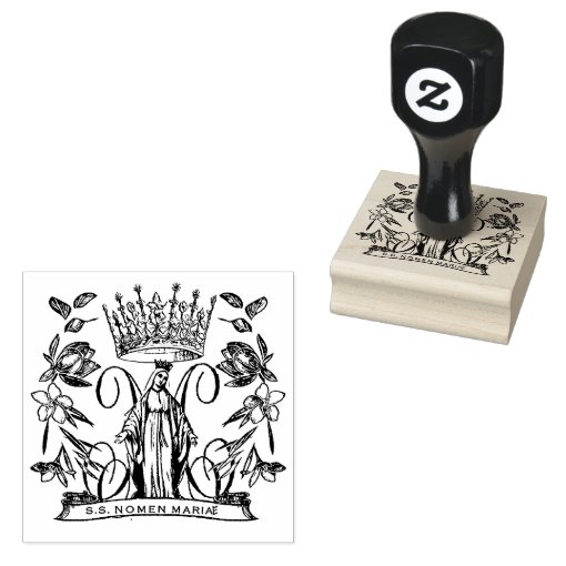 Catholic Virgin Mary Religious Queen of Heaven Rubber Stamp | Zazzle