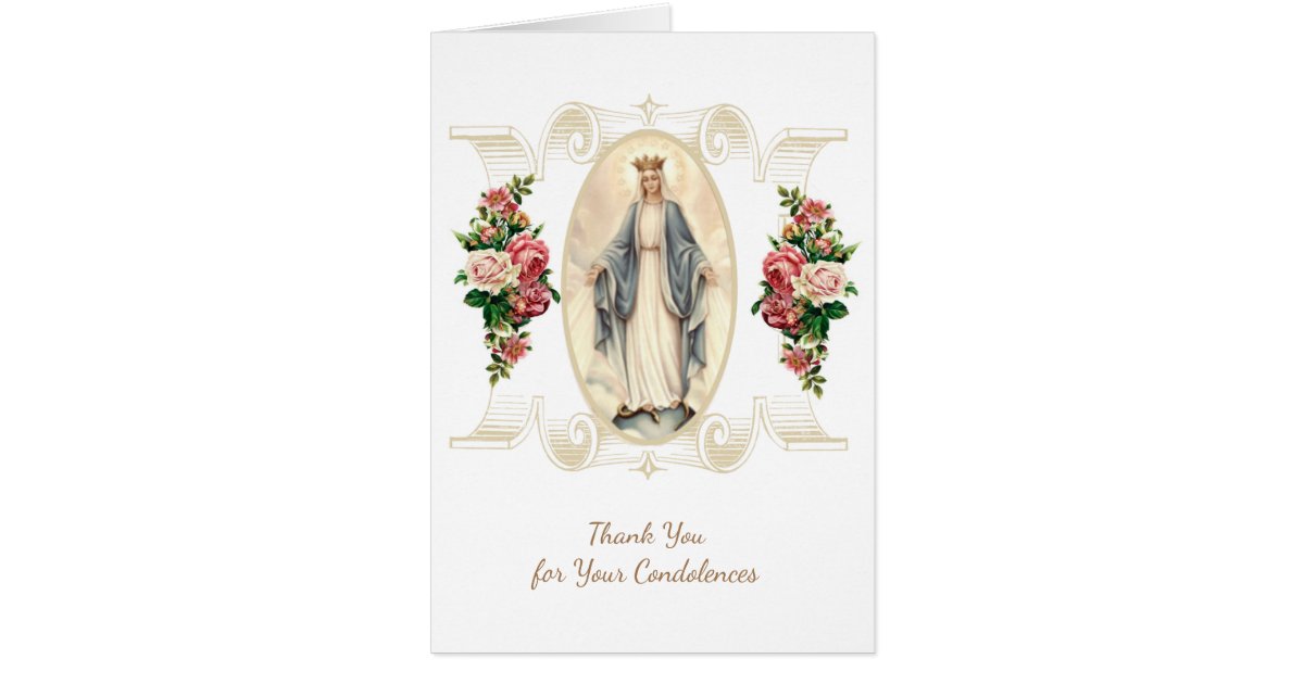Catholic Virgin Mary Thank You Funeral Prayer | Zazzle