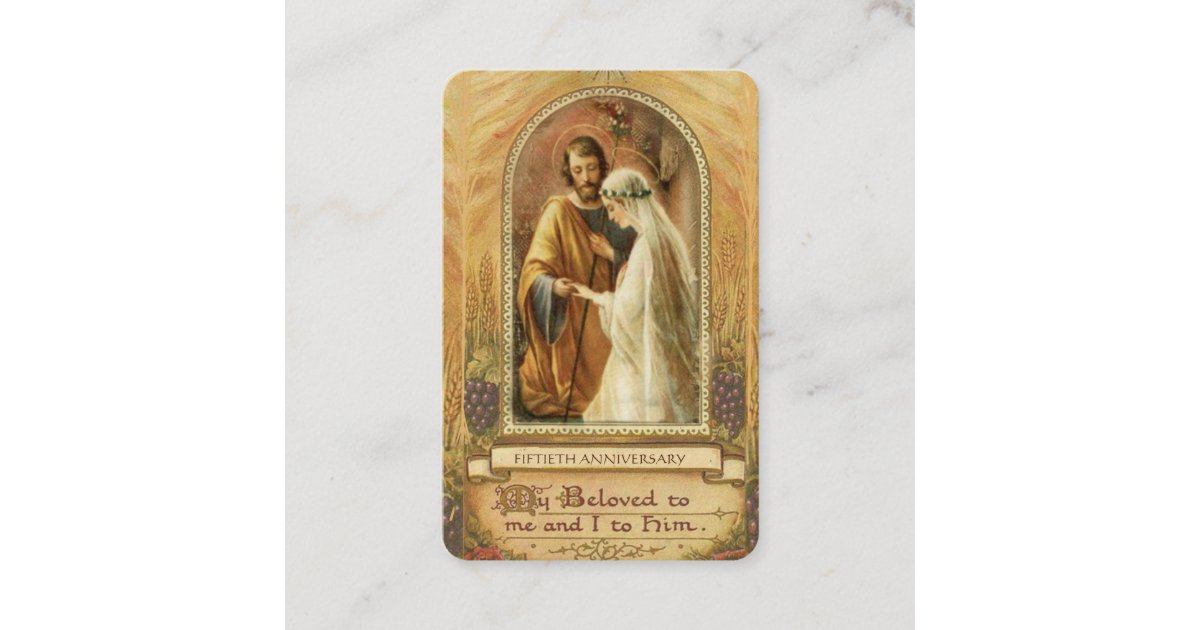 Catholic Wedding Anniversary Favor Holy Card | Zazzle