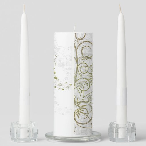Catholic Wedding Anniversary silver gold keepsake Unity Candle Set | Zazzle