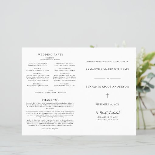 Catholic Wedding Ceremony Program Full Mass | Zazzle