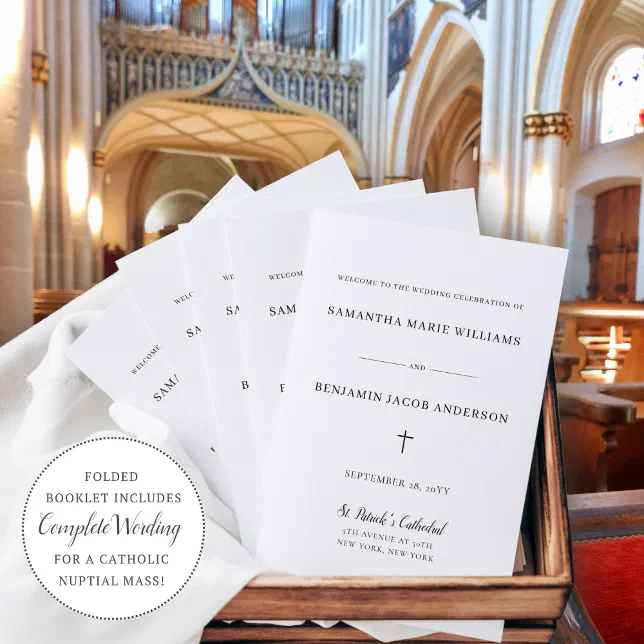 Catholic Wedding Ceremony Program Full Mass | Zazzle