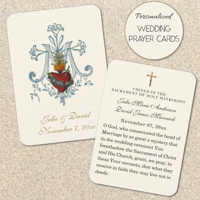 Catholic Wedding Elegant Favor Holy Card | Zazzle