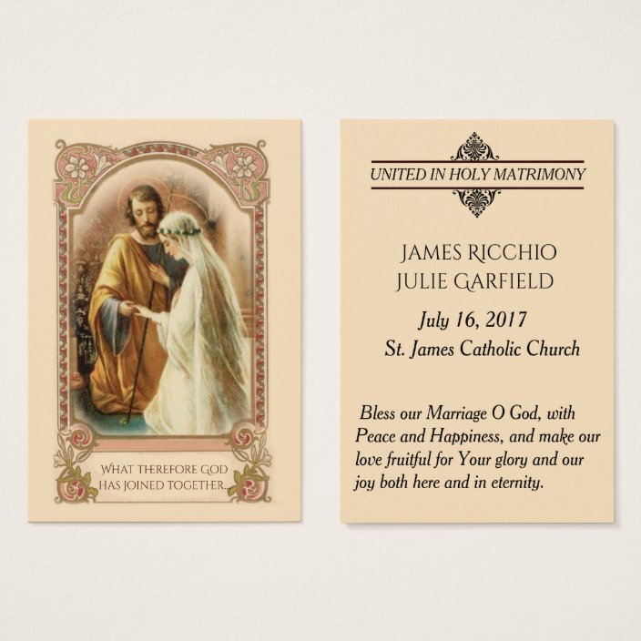 Catholic Wedding Favor Bride Groom Holy Cards | Zazzle.com
