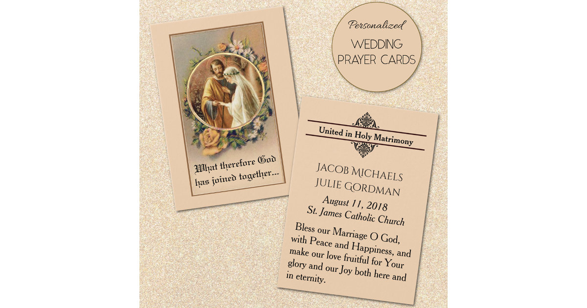 Catholic Wedding Favor Bride Groom Holy Cards | Zazzle