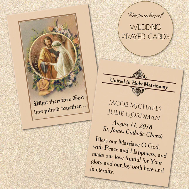 Catholic Wedding Favor Bride Groom Holy Cards | Zazzle