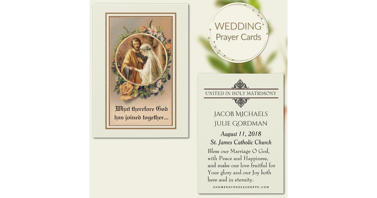 Catholic Wedding Favor Bride Groom Holy Cards | Zazzle