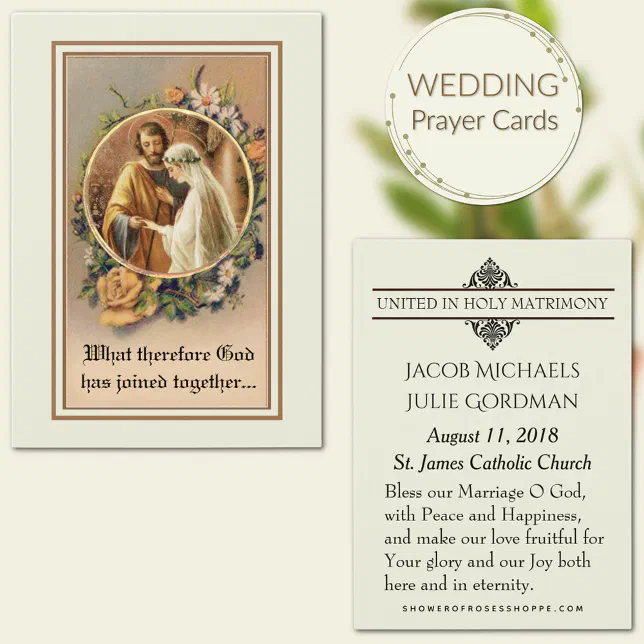 Catholic Wedding Favor Bride Groom Holy Cards | Zazzle