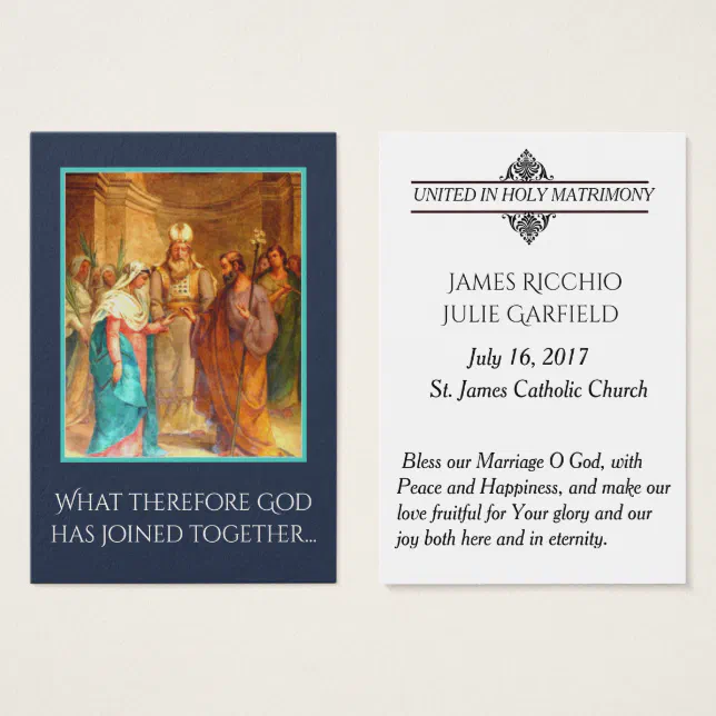 Catholic Wedding Favor Bride Groom Holy Cards | Zazzle
