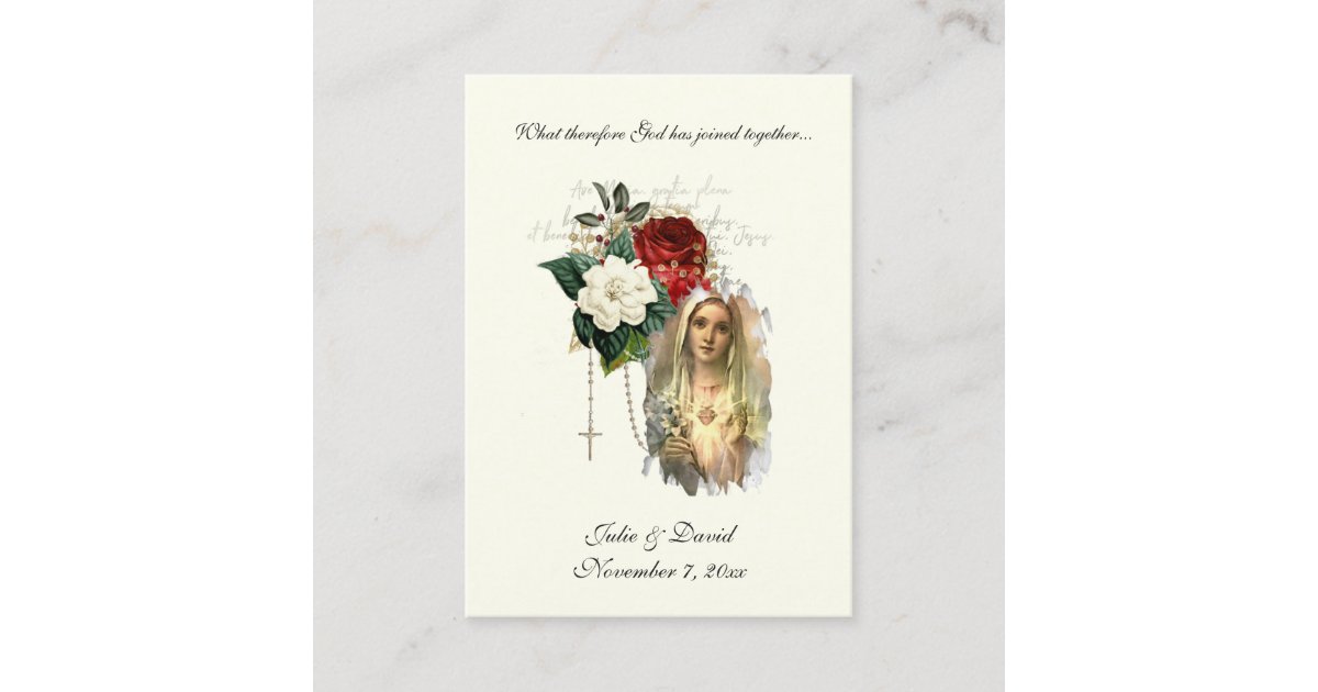 Catholic Wedding Favor Holy Card | Zazzle